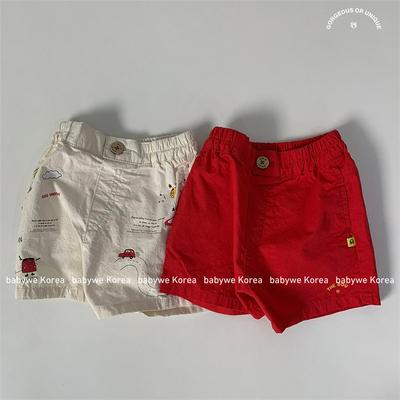 GOU㊣25夏儿童卡通印花纯棉短裤