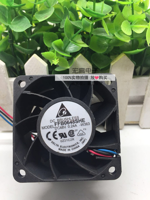 台达/DELTA FFB0648SHE 48V 0.24A 6CM 6038双滚珠变频器散热风扇