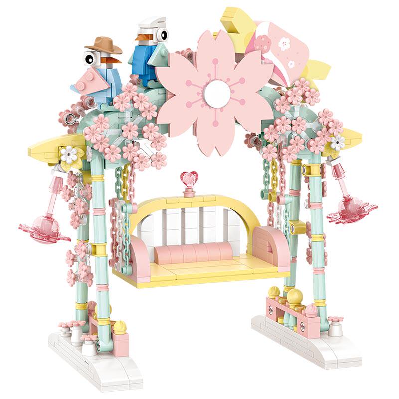 loz小颗粒积木迷你微钻益智玩具浪漫花海秋千626pcs_虎窝淘