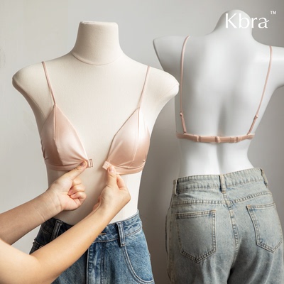 Kbra珠光丝法式三角杯内衣女