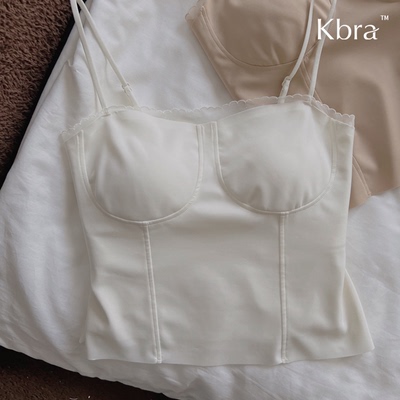 Kbra法式性感吊带背心女内搭白色