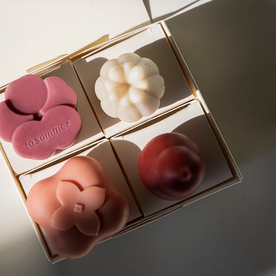 观夏海螺月光精油皂香砖浮春生花柿柿如意香薰蜡烛生日送礼物香氛