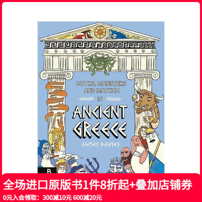 【预售】古希腊神话：众神的故事 Myths  Monsters and Mayhem in Ancient Greece 原版英文儿童漫画