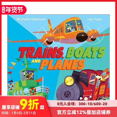 【预售】火车 轮船与飞机 Trains  Boats and Planes 原版英文儿童绘本