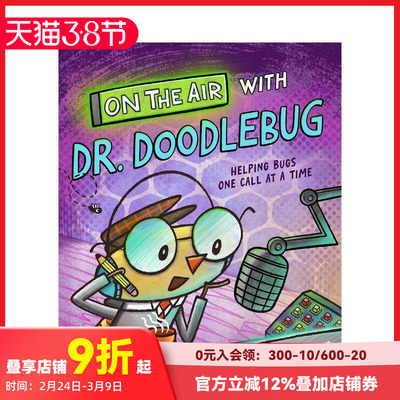 【现货】涂鸦博士的广播时间 On the Air with Dr. Doodlebug 原版英文儿童绘本 善本图书