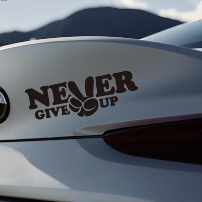 NEVER GIVE UP永不放弃汽车装饰贴纸车窗玻璃车尾电动车改装贴