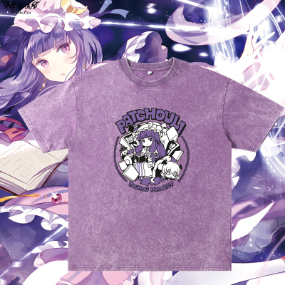 东方Project帕秋莉帕琪动漫周边同款水洗短袖t恤学生纯棉宽松衣服