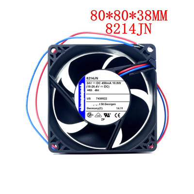 全新德国 8214JN风扇 变频器散热风扇 24V 10.8W 8038 轴流风机