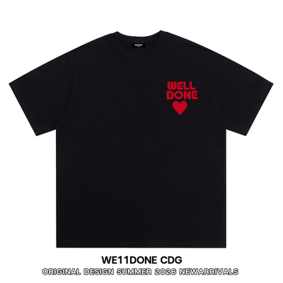 WE11DONECDG爱心纯棉短袖T恤