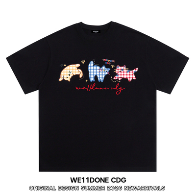 WE11DONECDG猫咪印花短袖T恤