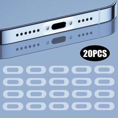 20PCS Phone Charging Port Protective Sticker for IPhone Sams