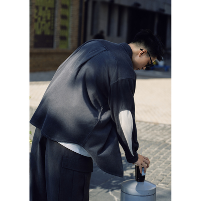 Batterup日系水滴拼接长袖衬衫