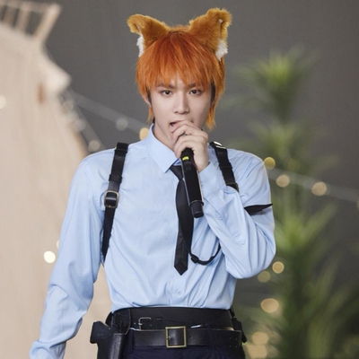 刘耀文同款可爱棕白猫耳朵发箍