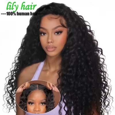 Glueless Water Wave Human Hair Wear And Go Pre-Cut Lace Wigs
