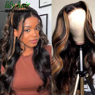 Highlight Human Hair P1b/30 Body Wave 13x4 Lace Frontal Wig
