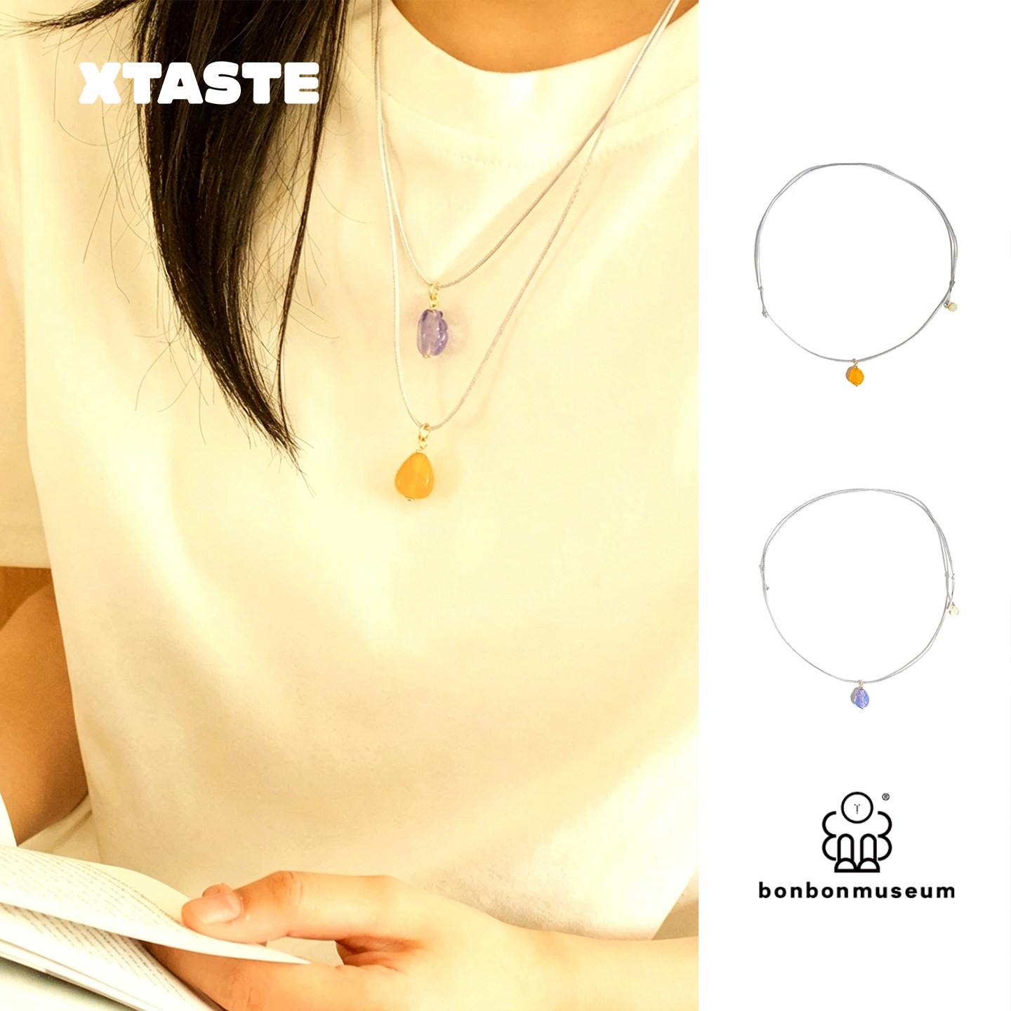XTASTE bonbonmuseum 灰绳彩色果实项链小众原创可爱明星同款配饰