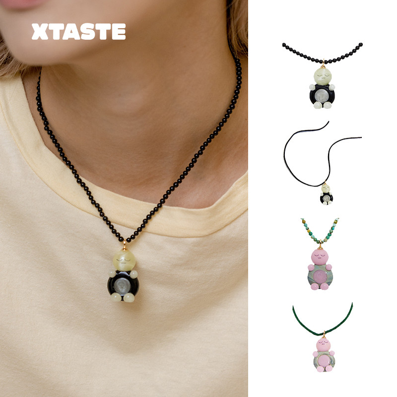 XTASTE bonbonmuseum voyage小龟吊坠项链可爱周雨彤同款锁骨链
