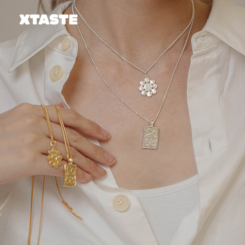 XTASTE 西班牙 CRISTINA JUNQUERO太阳花肖像项链小众叠戴高级感