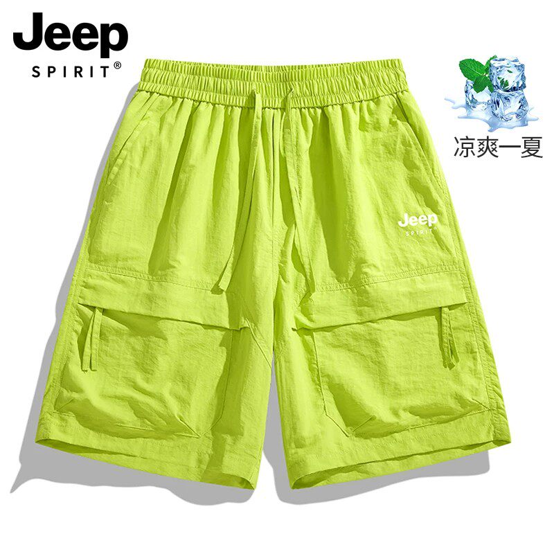 JEEP SPIRIT2026新款工装短裤女夏季冰丝速干运动五分裤宽松中裤