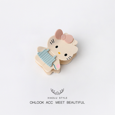 甜美新款Hollokitty发夹可爱卡通动漫凯蒂猫鲨鱼夹后脑勺发饰品