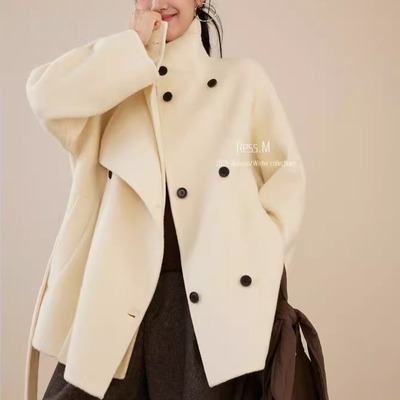 中长款羊绒大衣绵羊毛双面呢外套