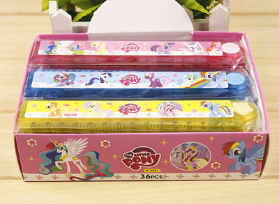 小马宝莉小学生折叠直尺30CM多功能卡通尺子文具波浪尺格尺折叠尺
