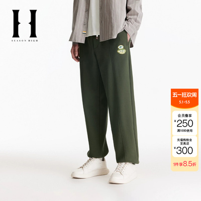 绫致SEASON HIGH男装NFL联名秋季休闲裤包装工队松紧束脚裤子
