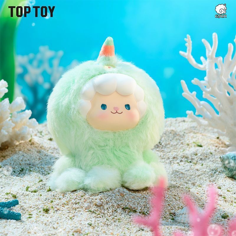 TOPTOY正品卷卷羊海洋奇遇系列搪胶毛绒玩具挂件模型手办礼物