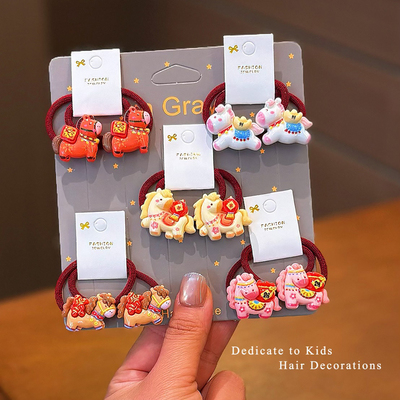 马年生肖卡通女宝不伤发发圈