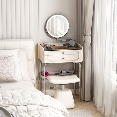 极窄梳妆台小型40cm50宽迷你钢化玻璃网红现代简约卧室化妆桌60小