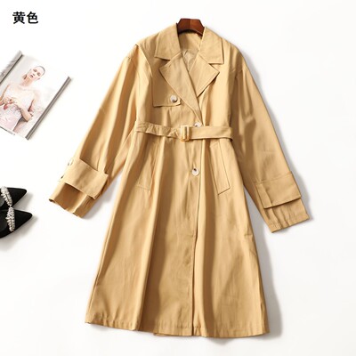 415000 秋风衣 女加长款长袖单排扣.M.L.XL