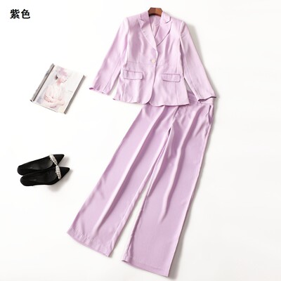 412216 秋西装裤子套装 深圳女长款长袖单扣.S.M.L.XL