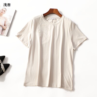 414406 夏T恤 女中长款短袖套头.L.XL.2XL.3XL.4XL