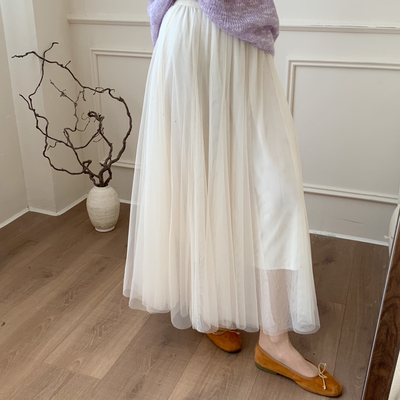 芭妮26夏韩系仙女A字纱半身裙