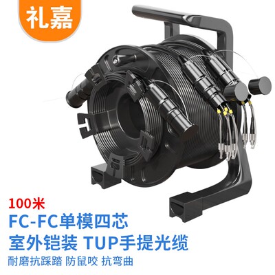 礼嘉（LIJIA）室外野战光缆 FC-FC 单模4芯100米双端LJ-STFC-4-10
