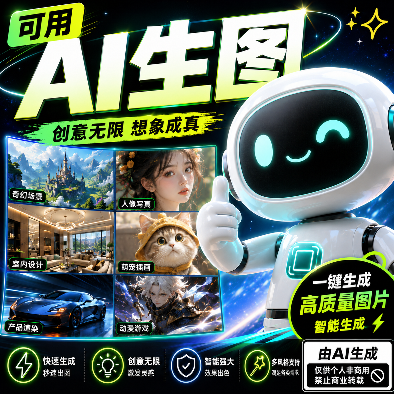 AI绘图生成插画头像个性人物形象定制AI代生图出图沟通定制