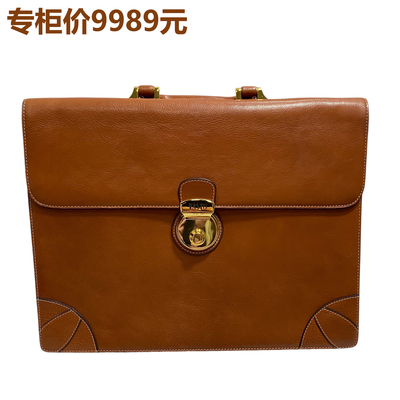 正品男士头层牛皮硬商务手提包