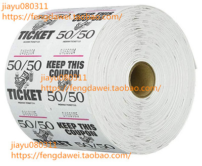 美国White 50/50 Raffle Tickets : roll of 1000 抽奖券白色