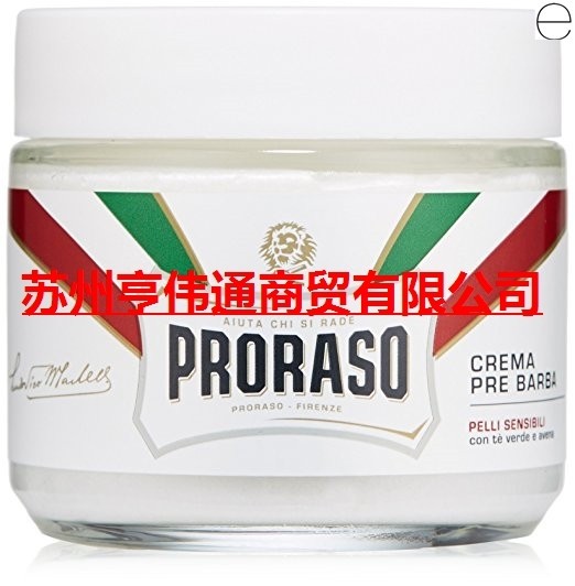 美国Proraso Pre-Shave Cream, Sensitive Skin, 3.6 oz(100 ml)_虎窝淘