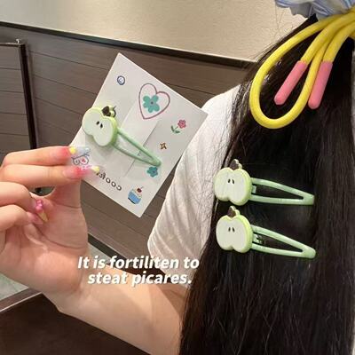 可爱小苹果发夹女侧边刘海夹