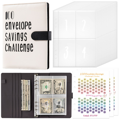 100 Envelope Challenge 情侣100天存钱挑战活页本现金预算储蓄本