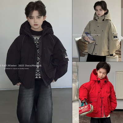 啦芙莱90绒中大童工装羽绒服外套