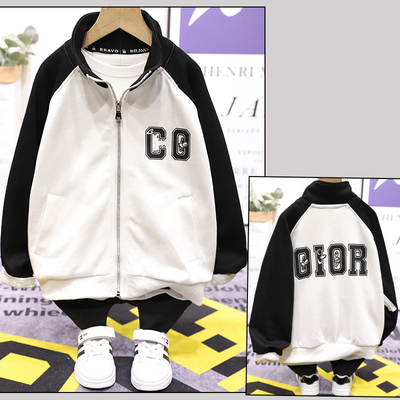 布芮欧儿童撞色拼接休闲运动外套