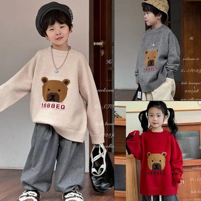 G＋小熊毛衣羊毛衫男女童针织衫
