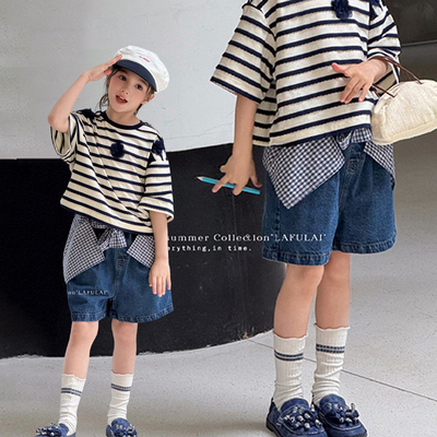 啦芙莱童装2026夏季新款男女童中大童时尚宽松休闲牛仔中裤2661