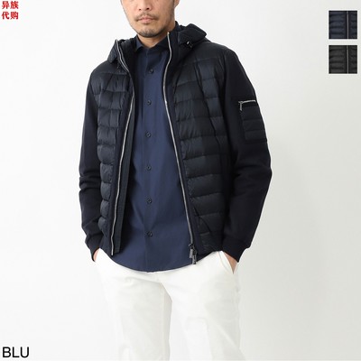 异族日本代购 意大利MOORER 2025春男连帽鹅绒羽绒服夹克背无羽绒