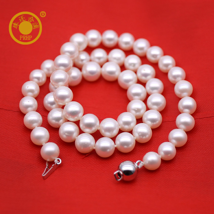 珠还合浦 特价正品 近圆白色淡水珍珠项链女送妈妈母亲节礼物