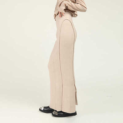 长裙铅笔裙H型弹力羊毛半身裙