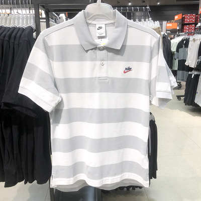 男子翻领条纹运动休闲短袖POLO衫