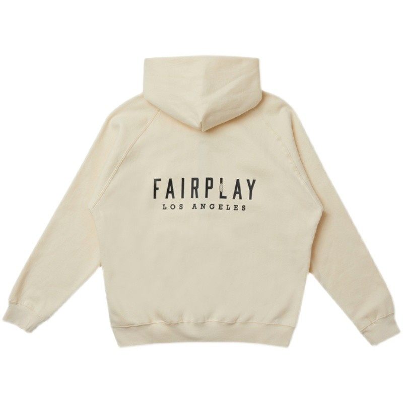 XMXX× LA潮牌Fairplay背后logo宽松OS情侣连帽外套拉链卫衣帽衫_虎窝淘